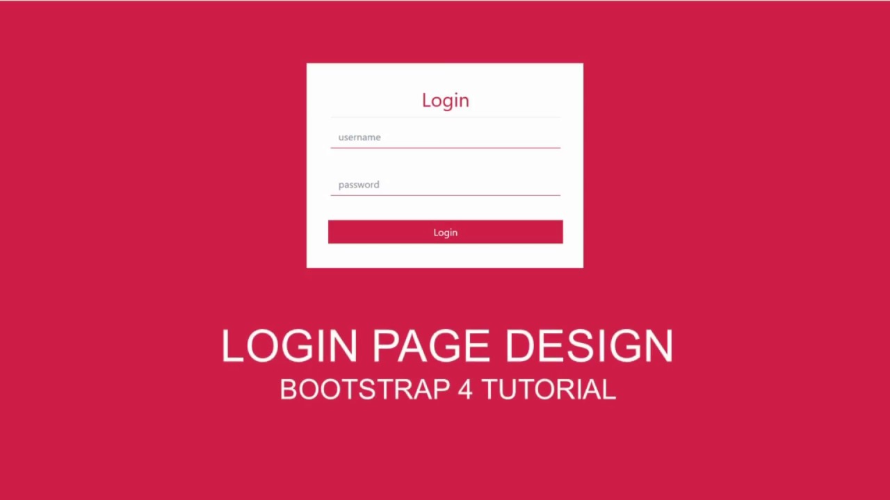 Login Page Design (simple bootstrap template)