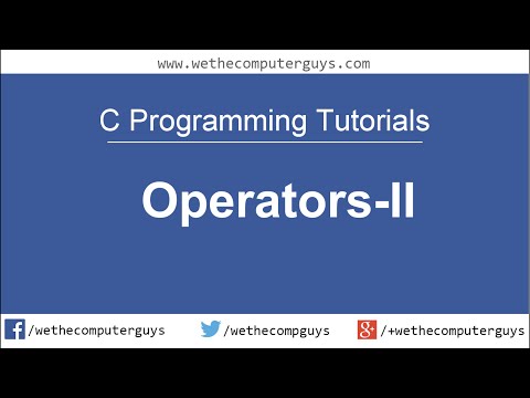 C Programming Language Tutorial – Lecture 7 Operators in C part 2 | We ...