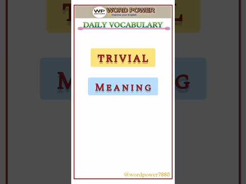 Trivial meaning #shorts #ytshorts #english #vocabulary #englishlearning #yt #shortvideo #meaning