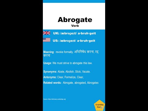 Abrogate meaning pronunciation and synonyms #Shorts