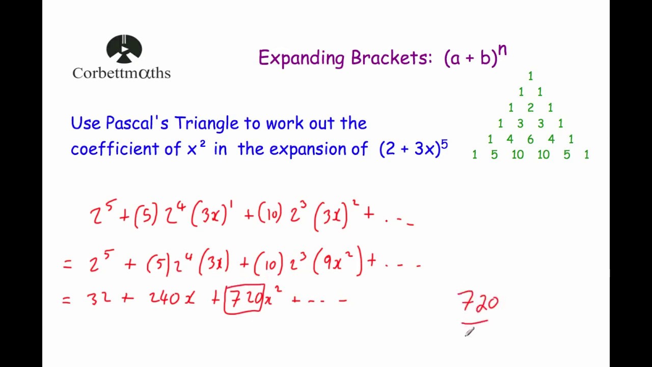 Expanding Brackets using Pascal's Triangle