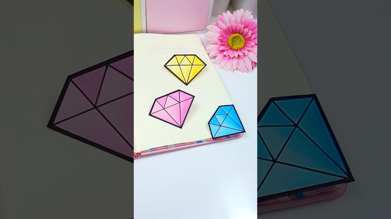 Lindo marcapáginas 💎 Diamante de papel #diy #manualidades #innovamanualidades