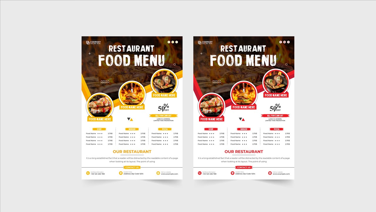 Restaurant Flyer Template Free Download | Restaurant Promotion Flyer Template
