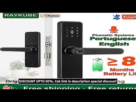 RAYKUBE Biometric Fingerprint Door Lock K7 Pro+ Smart Lock Tuya App Remote Unlocking Keyle