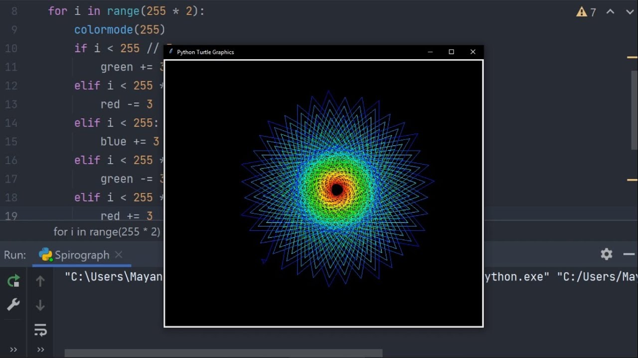 Python Turtle  Spirograph - How to draw Spirograph using Turtle and python