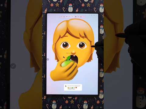 🍏🧒🎁🦷 emoji mixing #digitalart #emojichallenge #funny #shorts