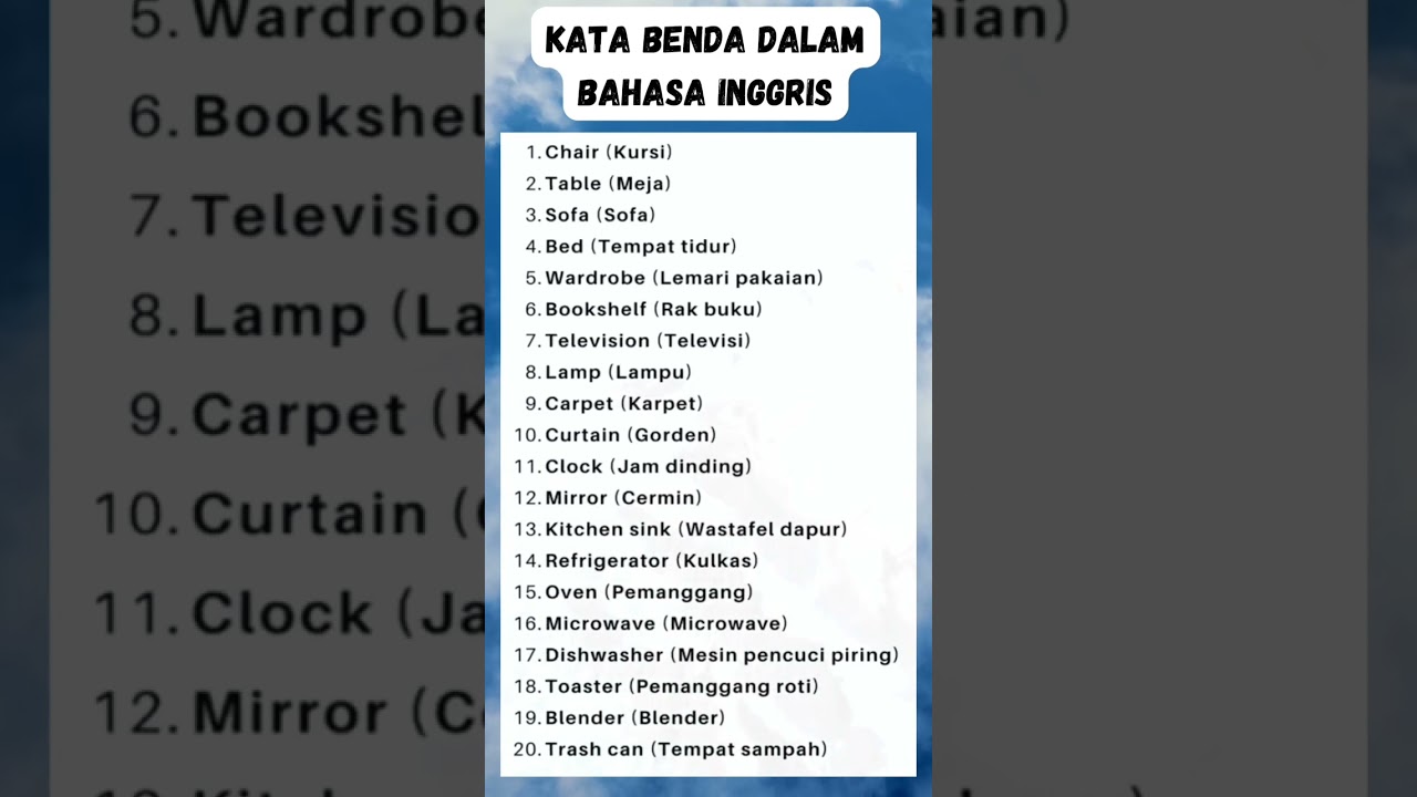 kata benda bahasa inggris