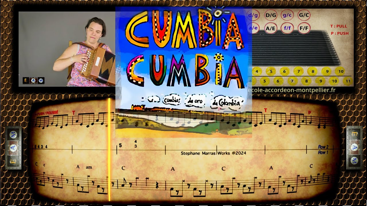 Partition accordéon - Cumbia Colombiana - La zenaida