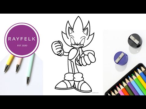 Supersonic Coloring Page |Sonic coloring Pages Free PDFs | Rayfelk Arts and Printables