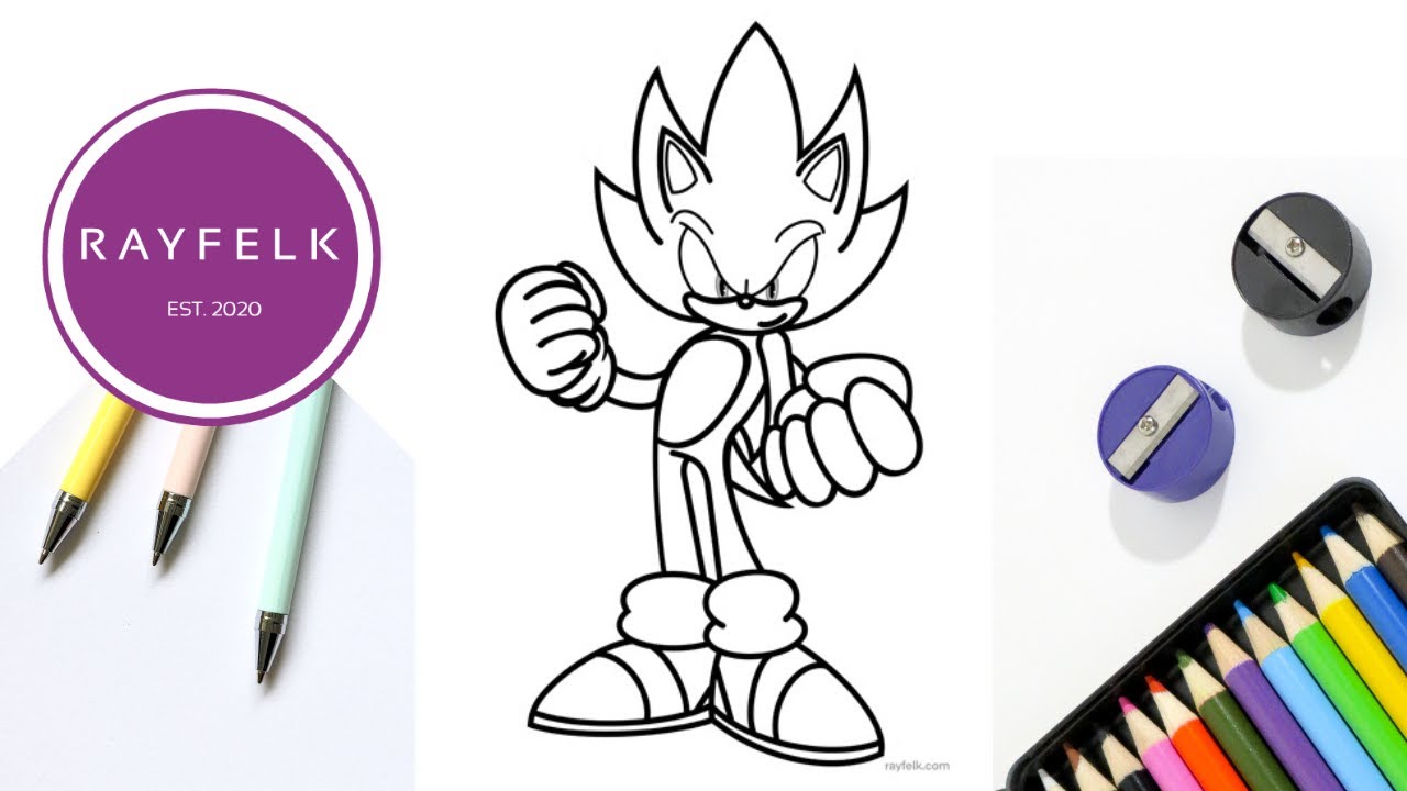 Supersonic Coloring Page |Sonic coloring Pages Free PDFs | Rayfelk Arts and Printables