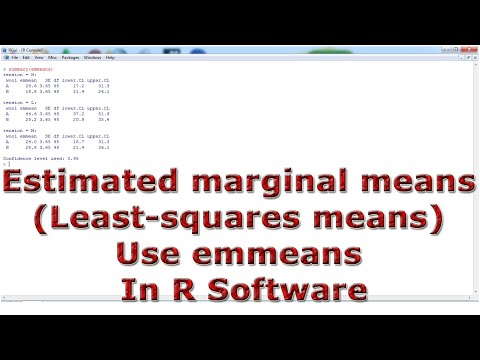 Estimated marginal means (Least-squares means) Use emmeans With (In) R Software