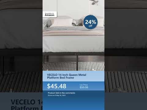 VECELO 14 Inch Queen Metal Platform Bed Frame
