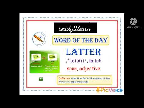 word of the day|Latter| Definition and pronunciation @ready2learn