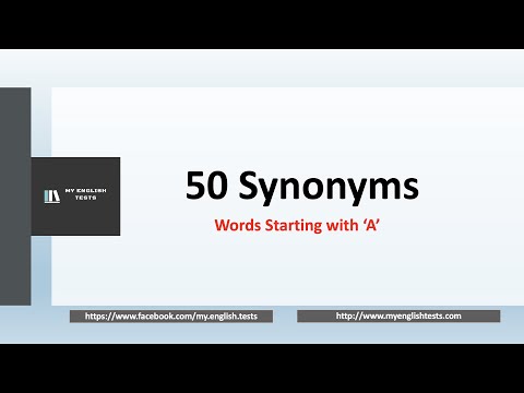 50 Synonyms for words starting with letter A | Synonyms Starting with Letter A
