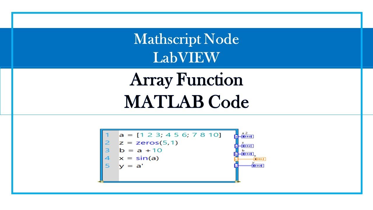 Array Function MATLAB Code (Mathscript Node LabVIEW) LabVIEW Programming
