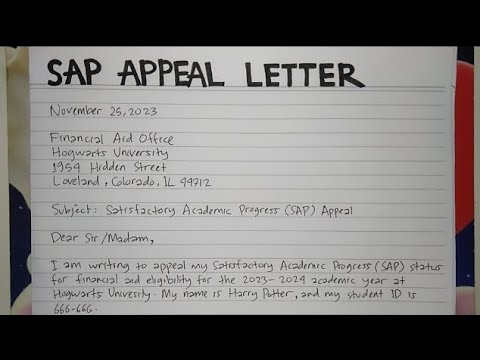 How To Write SAP Satisfactory Academic Progress Appeal Letter Step by Step Guide | Writing Practices