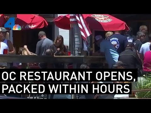 OC Restaurant Hits Capacity After Opening Doors, Ignoring Stay-at-Home Orders | NBCLA
