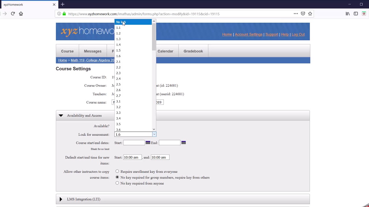 Course Settings Basics