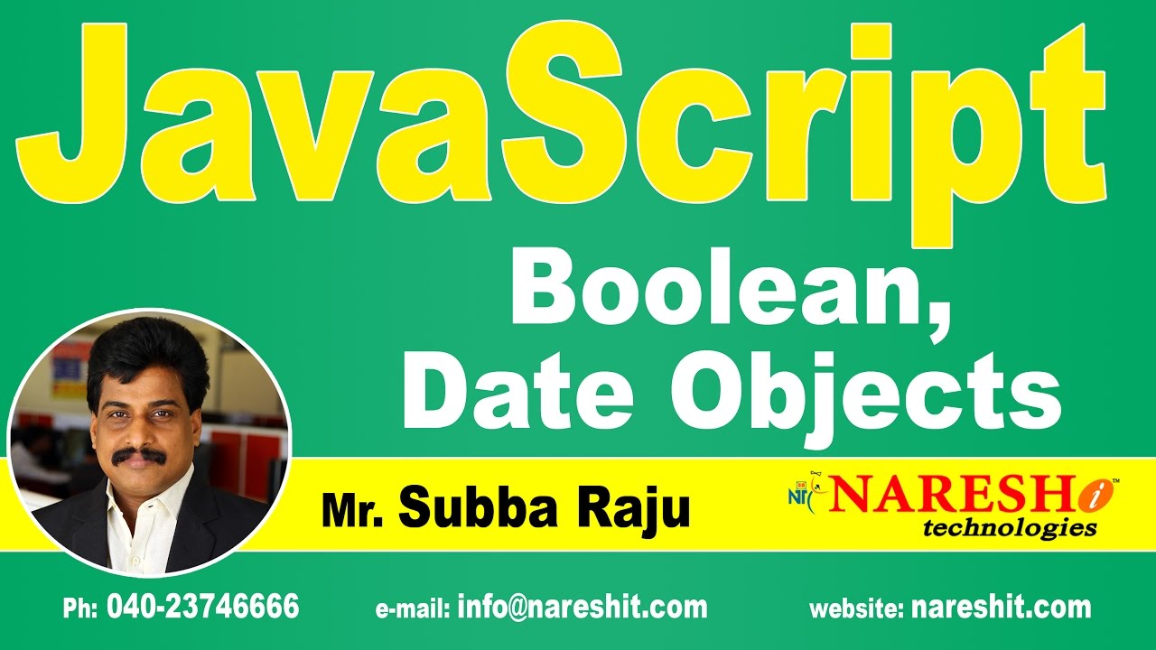 Boolean, Date Objects in JavaScript | JavaScript Tutorial | Mr. Subba Raju