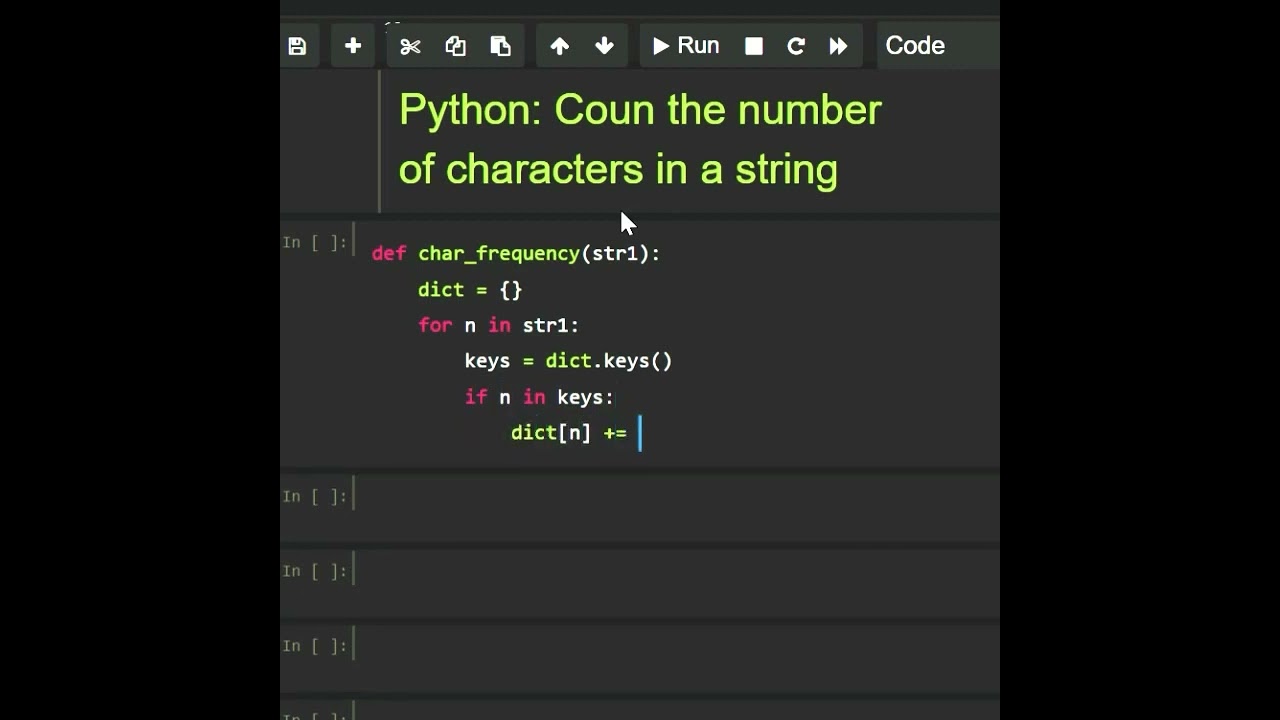 #Python Count the number of character in a string @rk_code