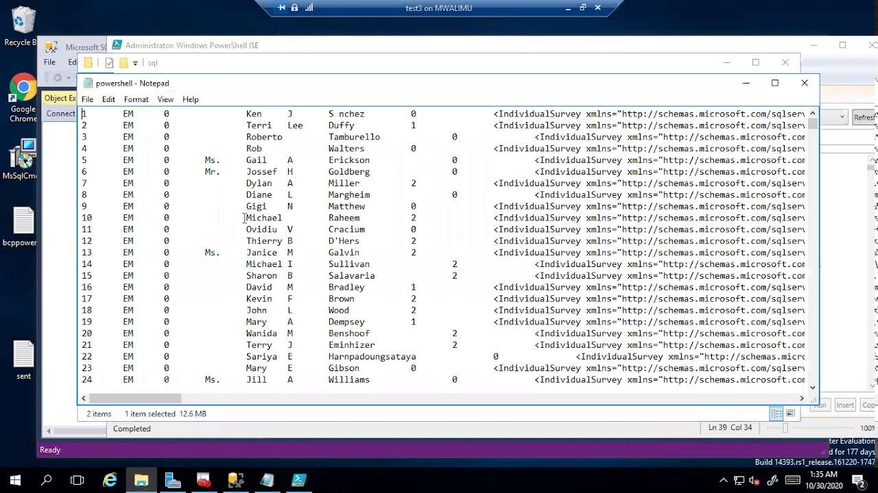 Using BCP (Bulk Copy) and Powershell to Backup tour Database