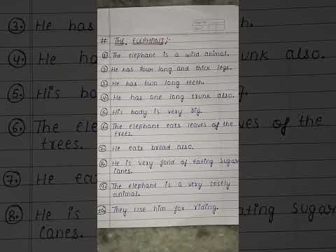 write an essay on 'The Elephant' in English
