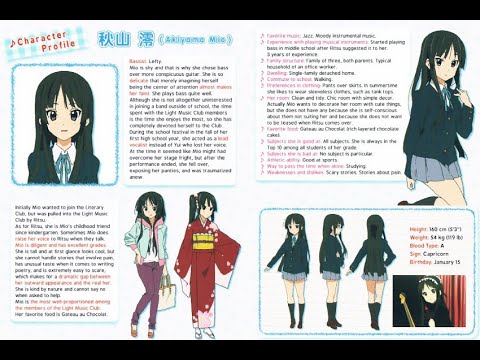 Mio Akiyama Character Profile