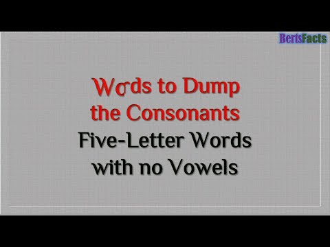 Words to Dump the Consonants in Scrabble: 5 Letter Words with no Vowel