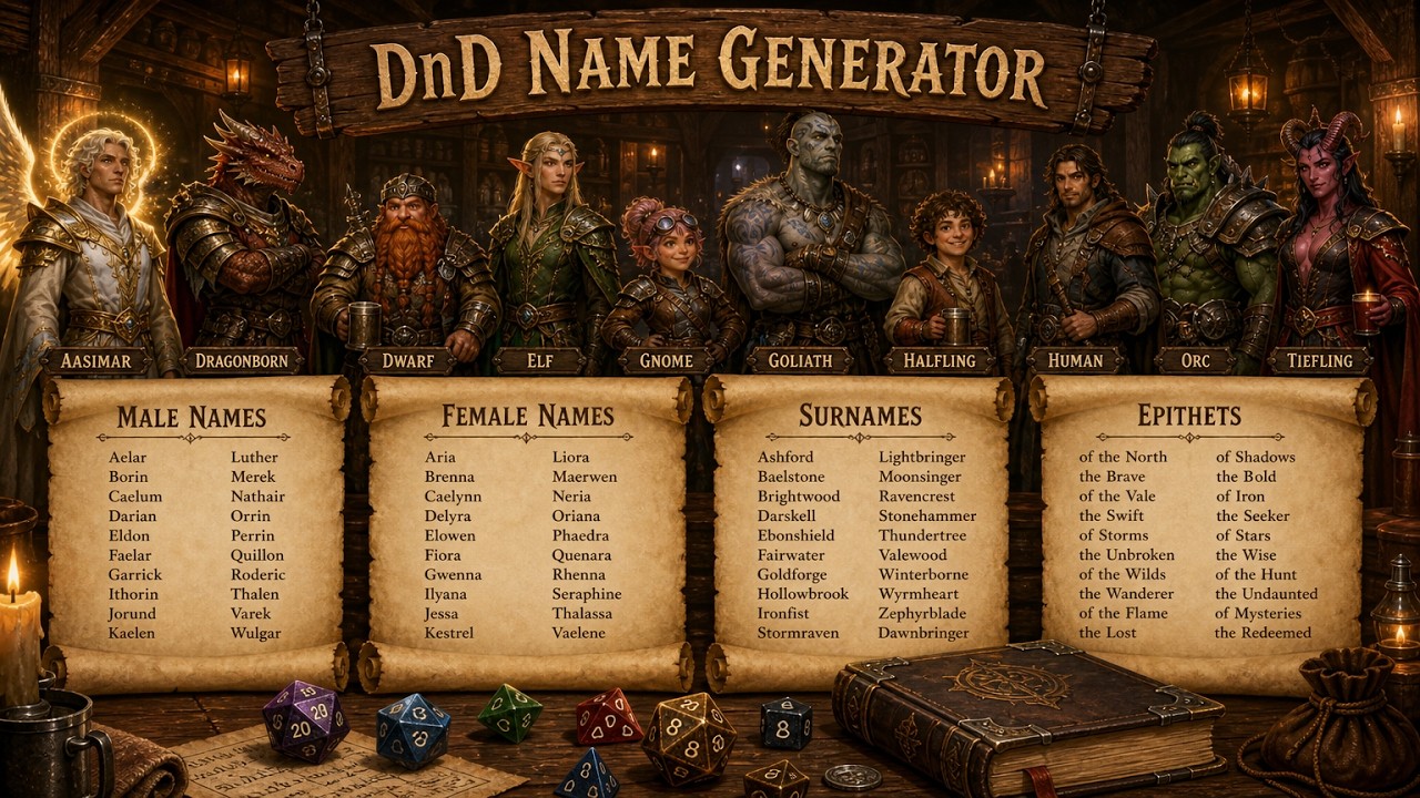 I Built the Ultimate D&D Name Generator (Free, No Signup) ⚔️