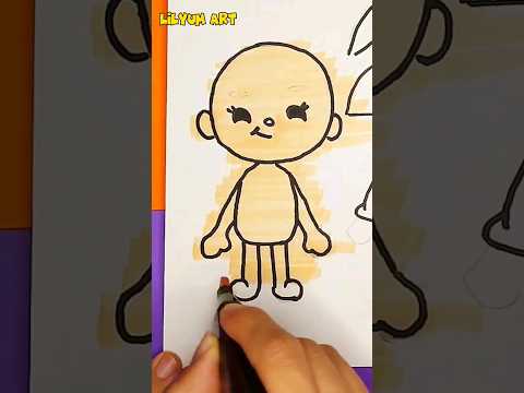 DIY Toca Boca Paper Doll 🧚♀️ Toca Life Character Drawing #shorts #tocaboca #lilyumart