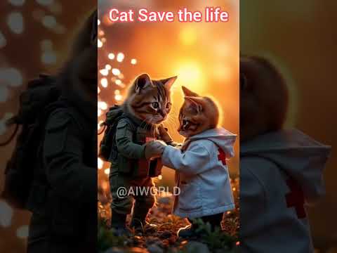 "Cat Heroes: Life-Saving Rescue Mission!"#youtubeshorts #newsong #cat #ai #shorts