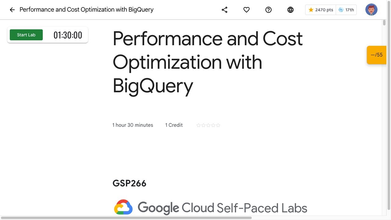 Performance and Cost Optimization with BigQuery GSP266