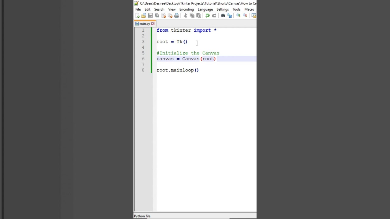 How to Create a Canvas in Python Tkinter  #tkinter #pythongui #coding #programming