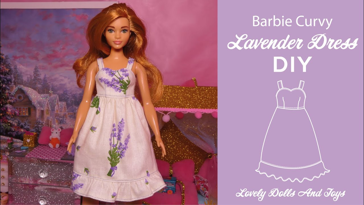 Barbie Curvy Lavender Dress DIY (+ Etsy PDF Sewing Pattern)