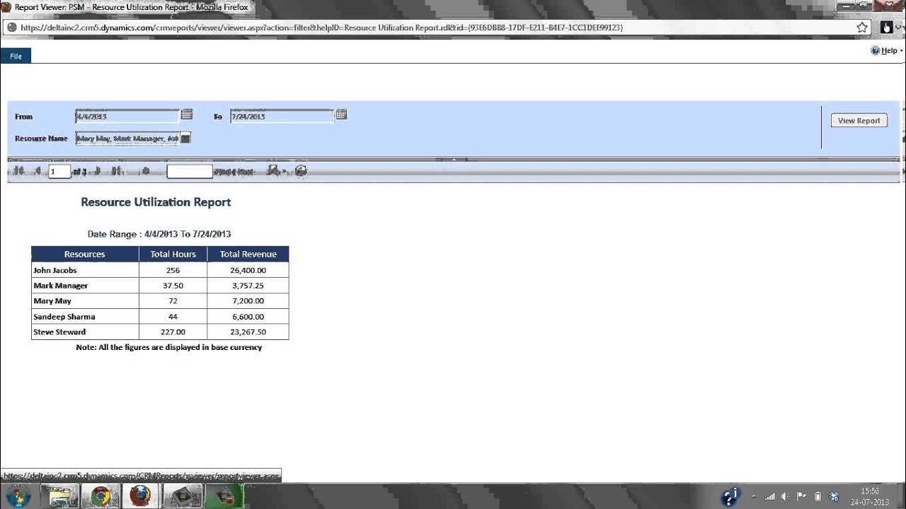 PSM - Resource Utilization Report