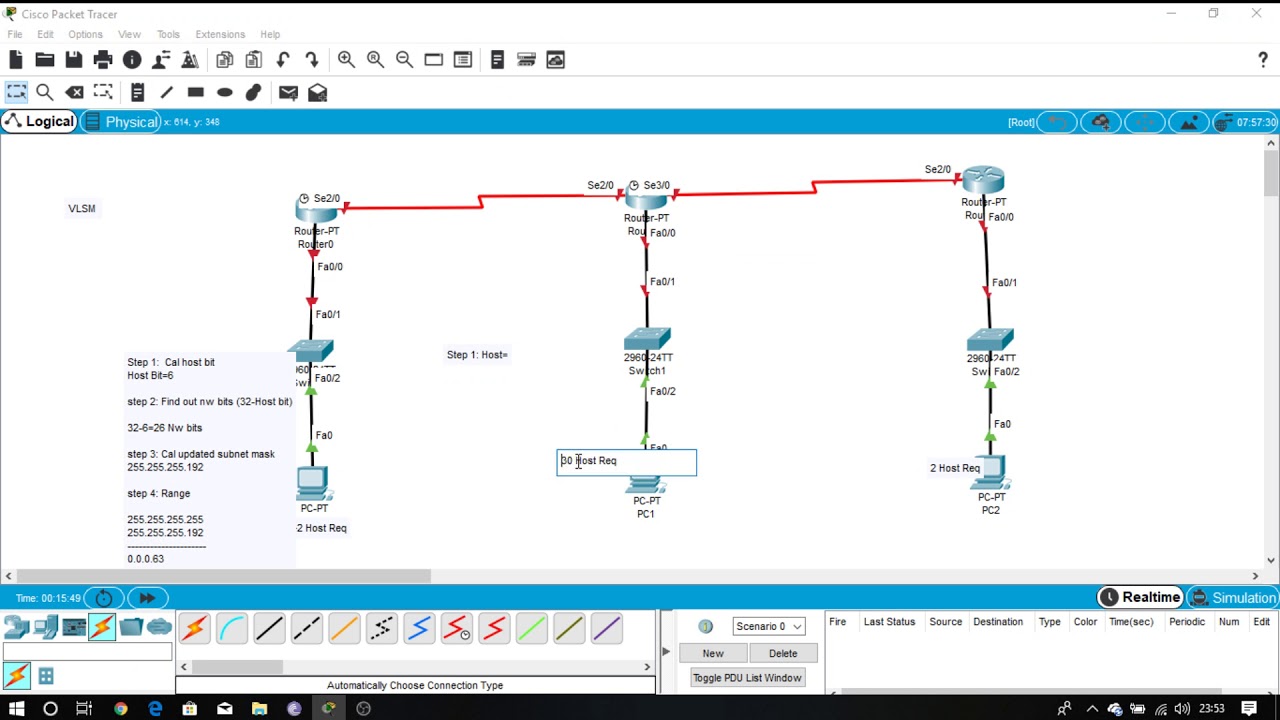 Networking Lab-13 |  VLSM ADDRESSING USING 3 Routers | Cisco Packet Tracker | Engineering Tutorial