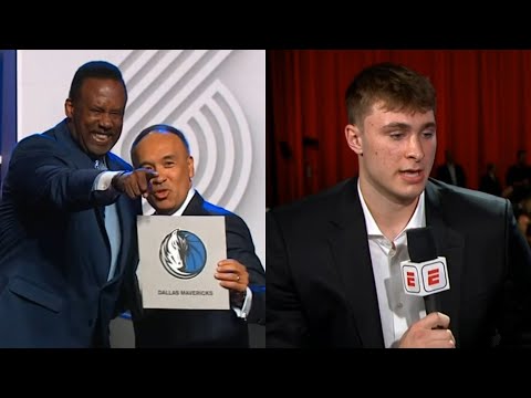 Cooper Flagg reacts to Dallas Mavericks getting Pick 1 in NBA Draft 2025