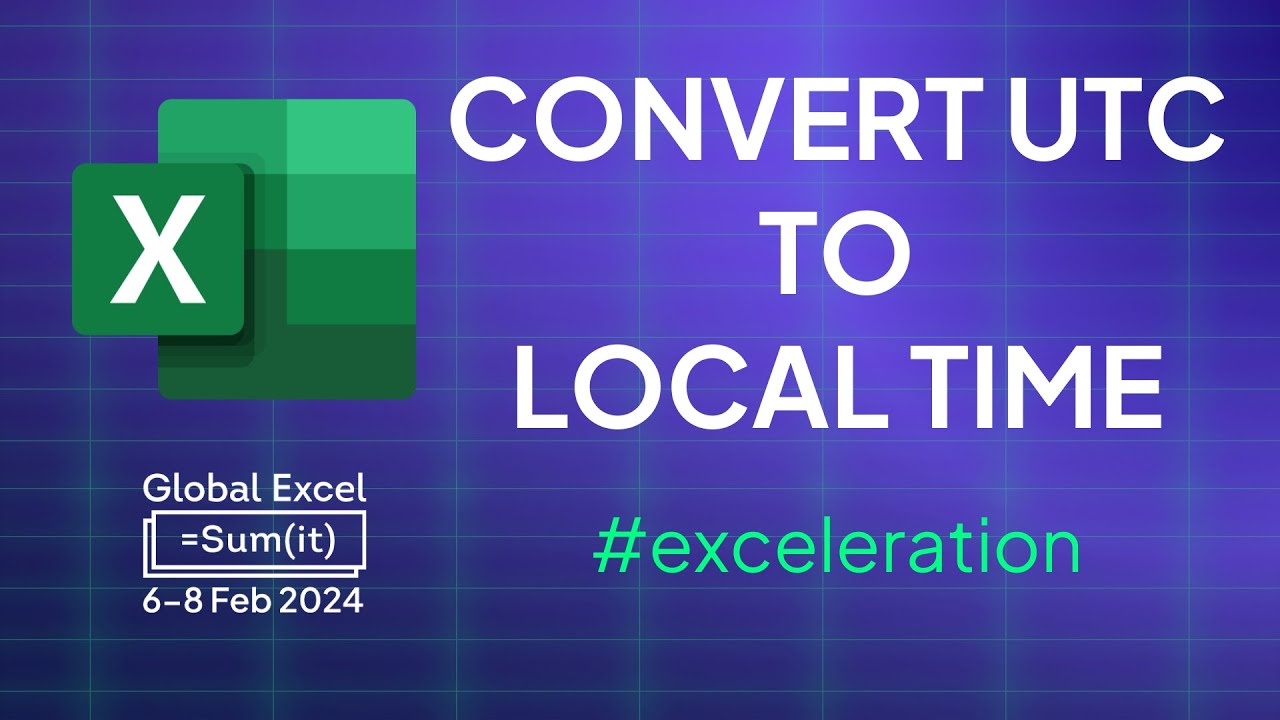 Convert UTC to local time in Excel