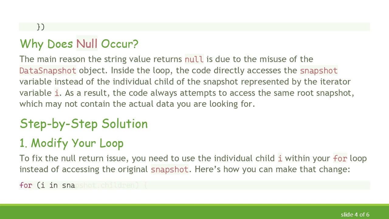 Fixing the Null Return Issue When Retrieving String Values from Firebase in Android