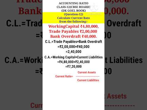 Accounting Ratio,current ratio,рдЕрдиреБрдкрд╛рдд/рд╡рд┐рд╢реНрд▓реЗрд╖рдг,рдЪрд╛рд▓реВ рдЕрдиреБрдкрд╛рдд рдХрд╛ formula,Class 12, #shorts #viral
