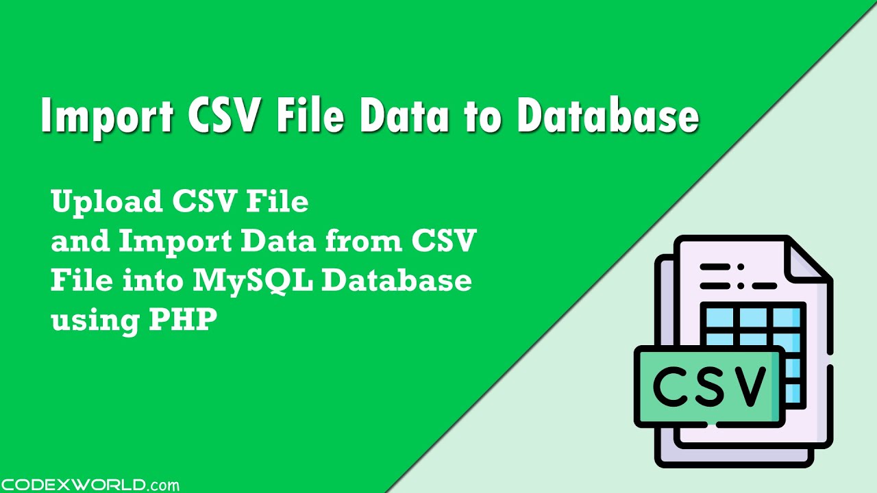 Import CSV File Data into MySQL Database using PHP