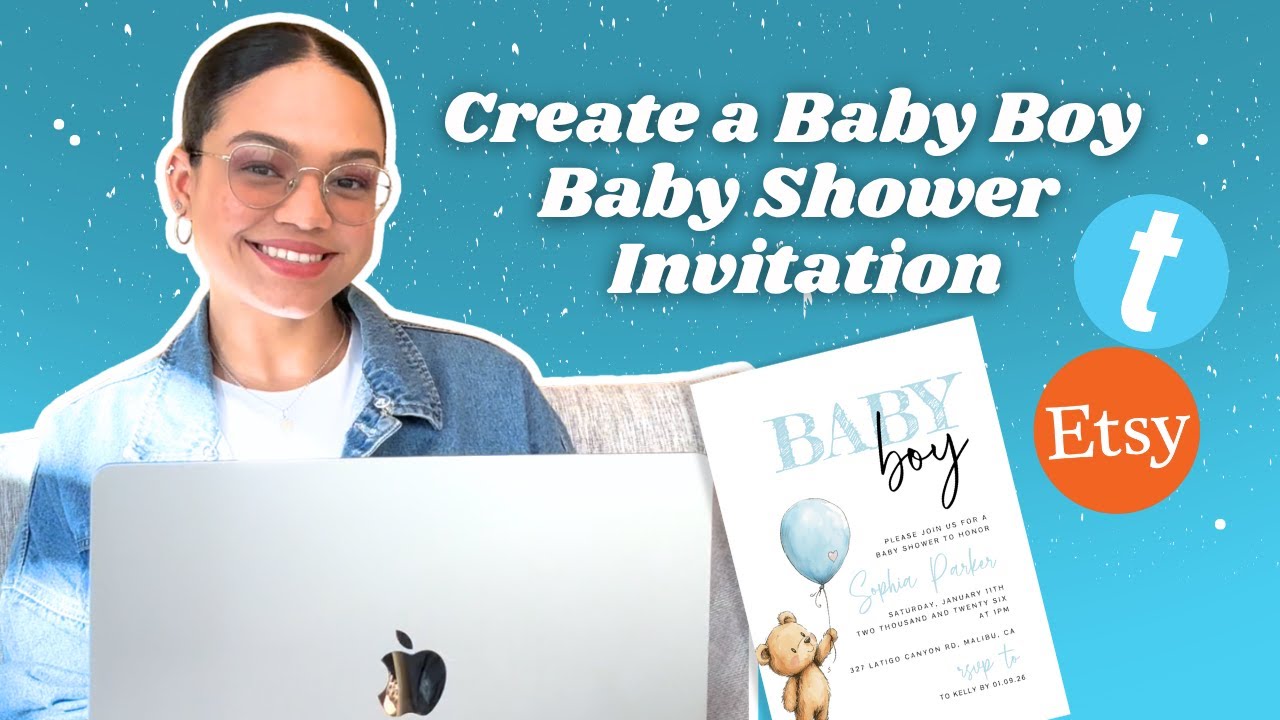 Create a Baby Boy Baby Shower Invitation in Minutes | Easy Templett Tutorial