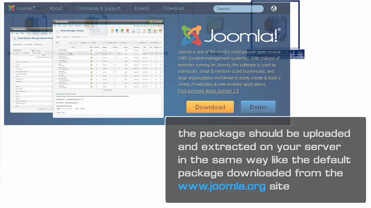 Joomla Template QuickStart Installation