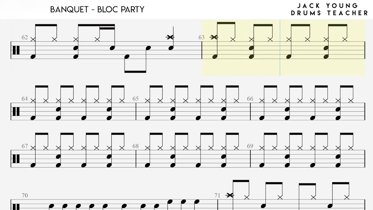 Banquet - Bloc Party - Drums Notation 🎵