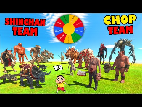 SHINCHAN TEAM vs CHOP TEAM in LUCKY SPIN Animal Revolt Battle Simulator