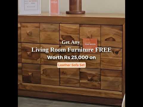 Any Living Room Furniture FREE worth 25000 on 3+2 leather sofa set