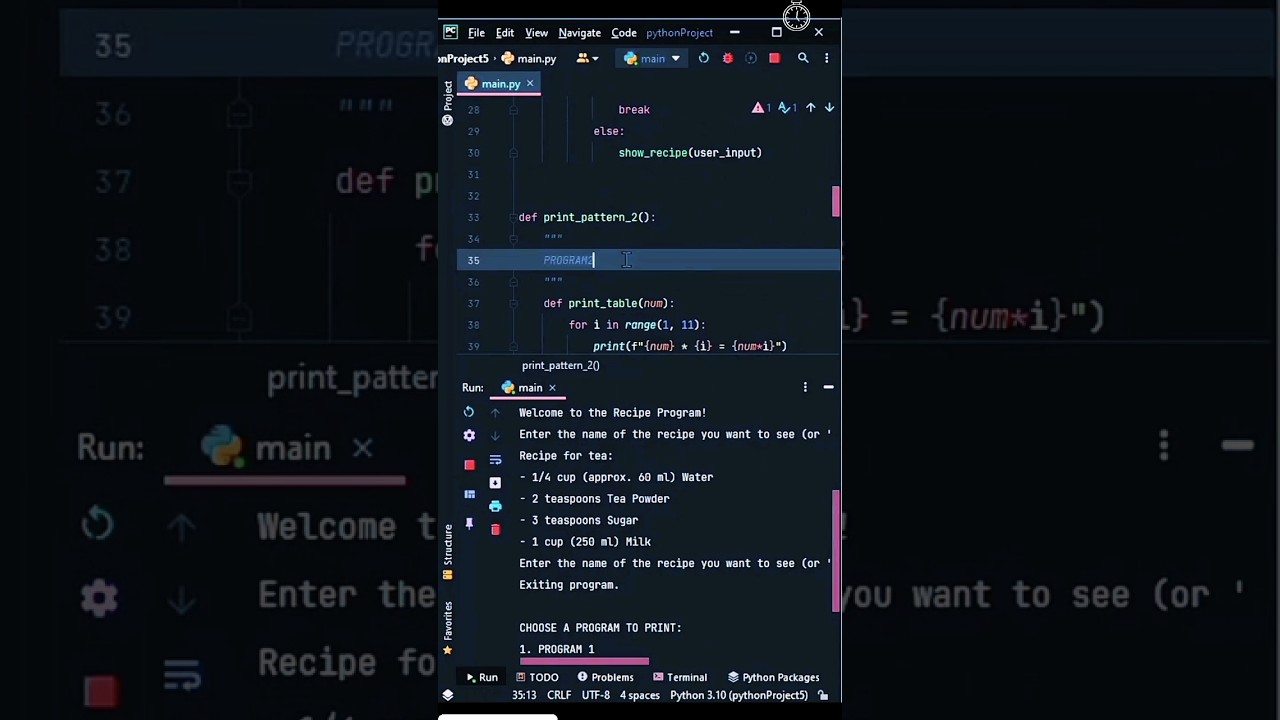Python Practice Programs | 4 basic programs for beginners | #shorts #python #programming