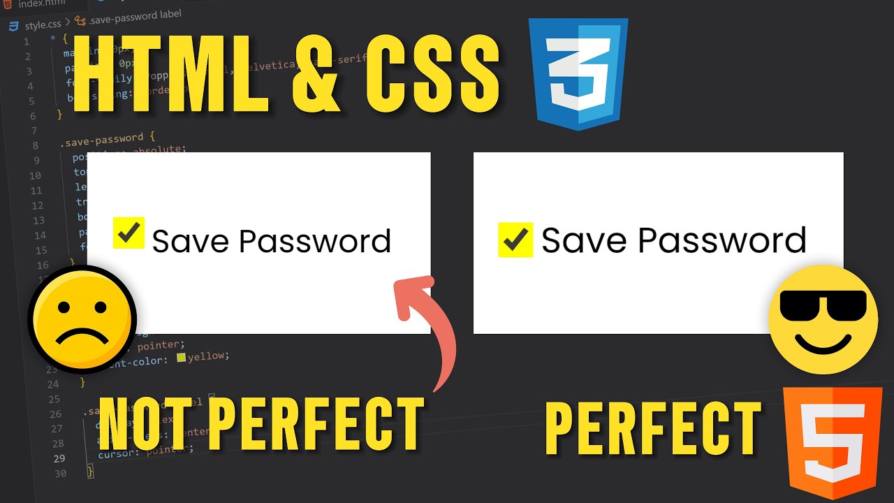 How To PERFECTLY Align Checkbox With A LABEL Using HTML & CSS | Coding Genius 4K