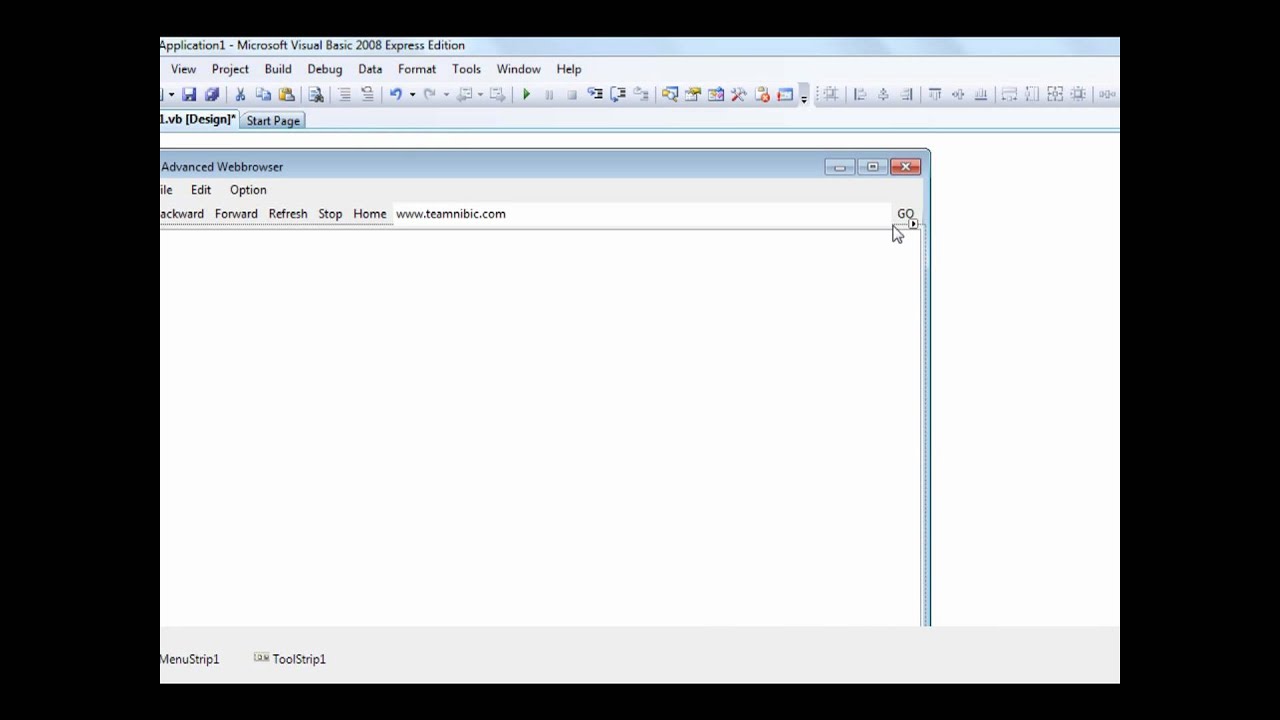 Visual basic 2008 - Advanced Webbrowser [VOICE TUTORIAL] [Pt. 1]