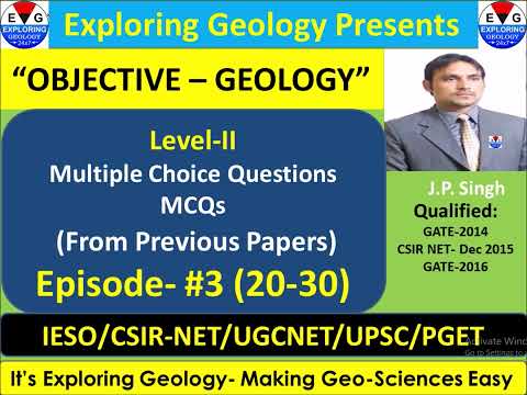 GEOLOGY MCQ Quiz with Explanation for Competitive Exams in Geoscience JAM/NET/GATE/GSI etc] Ep #3